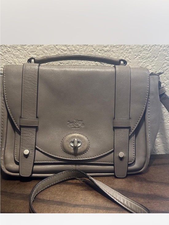 Coach | Bags | Coach Gray Leather Turnlock Satchel Crossbody | Poshmark